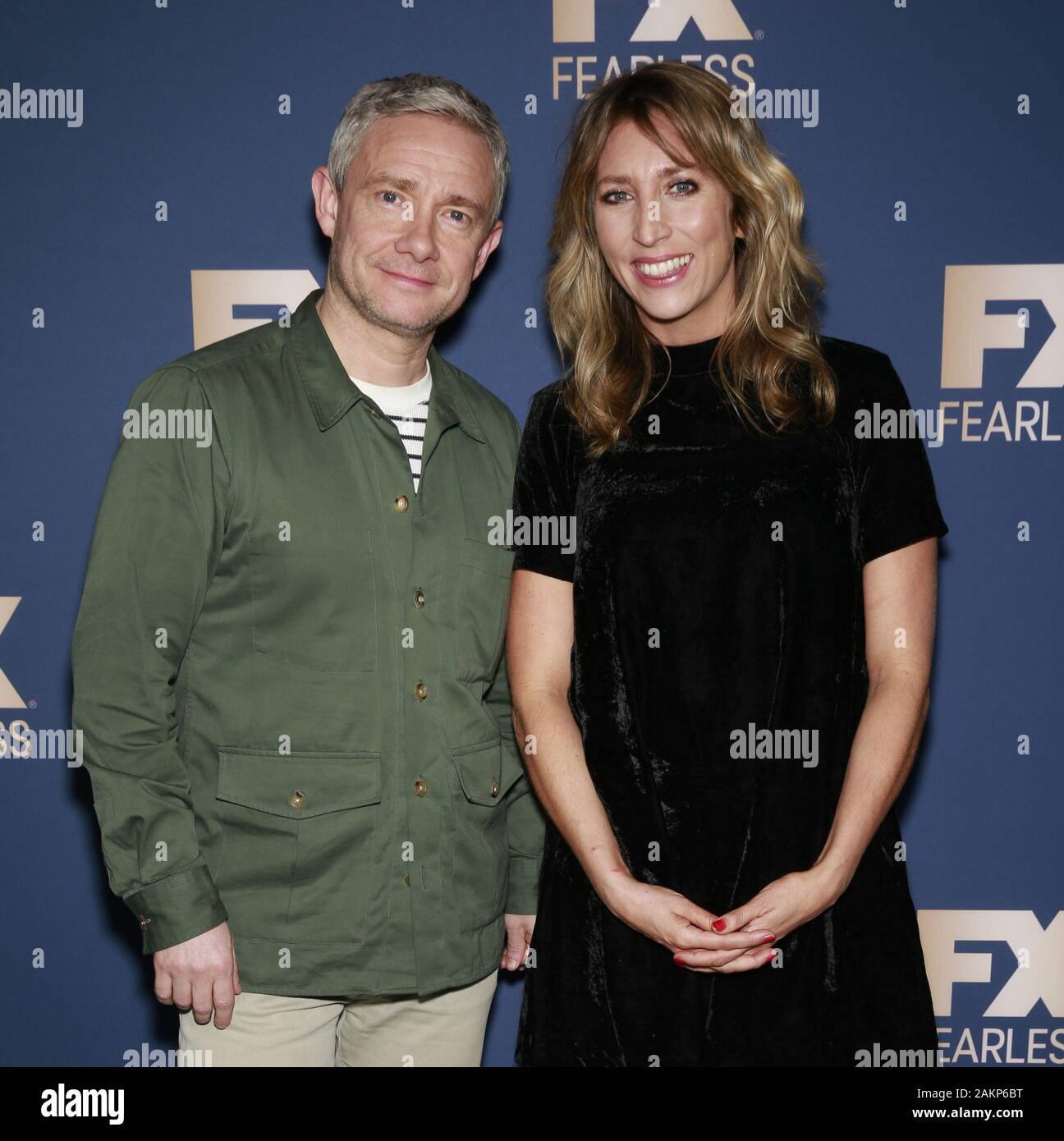Pasadena, CA - January 09, 2020: (L-R) Martin Freeman and Daisy Haggard ...