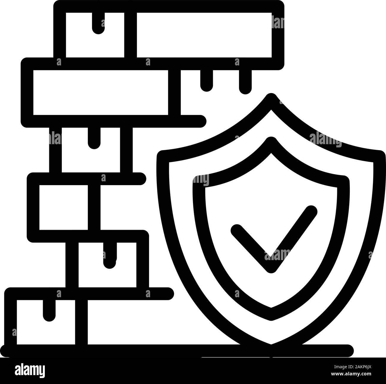 Brick wall protection icon, outline style Stock Vector Image & Art - Alamy