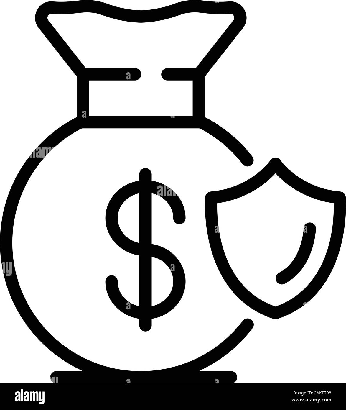 Money bag icon, outline style Stock Vector Image & Art - Alamy