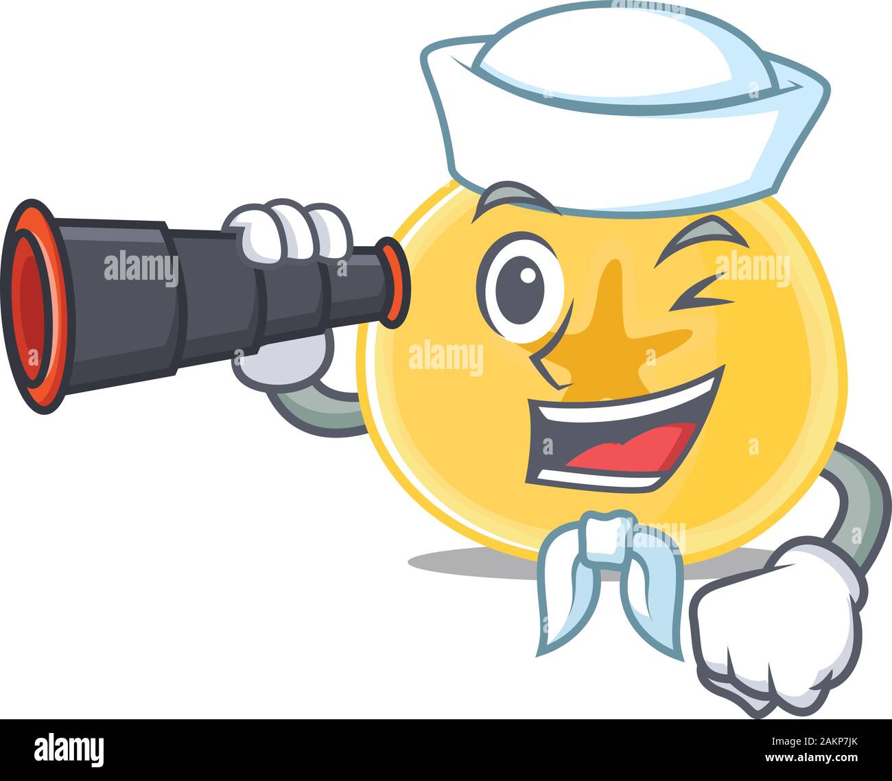 Banana chips cartoon happy Sailor style with binocular Stock Vector ...