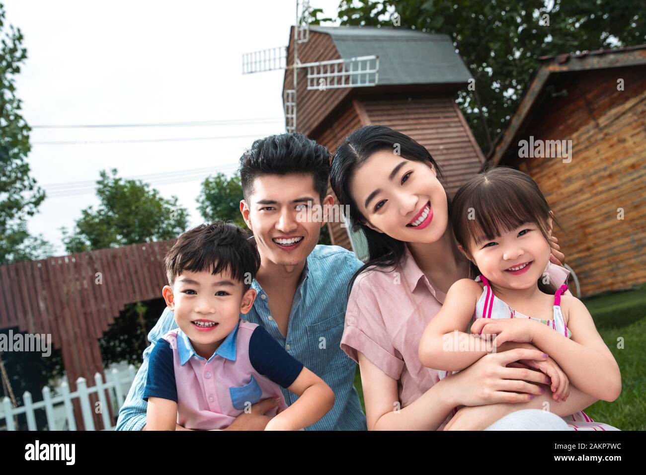 A happy family Stock Photo - Alamy