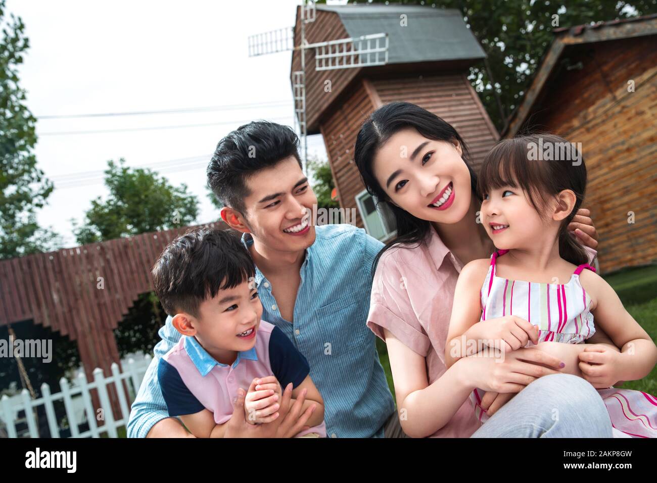 A happy family Stock Photo - Alamy