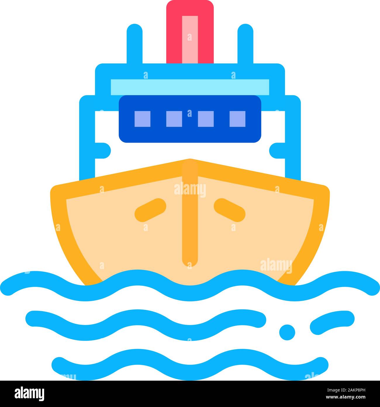Cruise Vessel Icon Vector Outline Illustration Stock Vector Image & Art ...