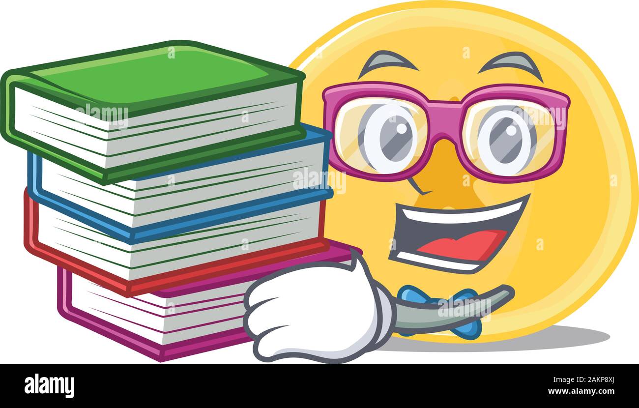 Cool and clever Student banana chips mascot cartoon with book Stock ...