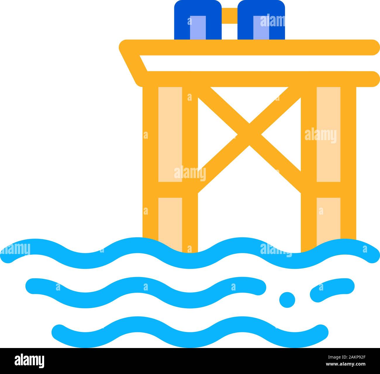 Oil Sea Platform Icon Vector Outline Illustration Stock Vector Image ...