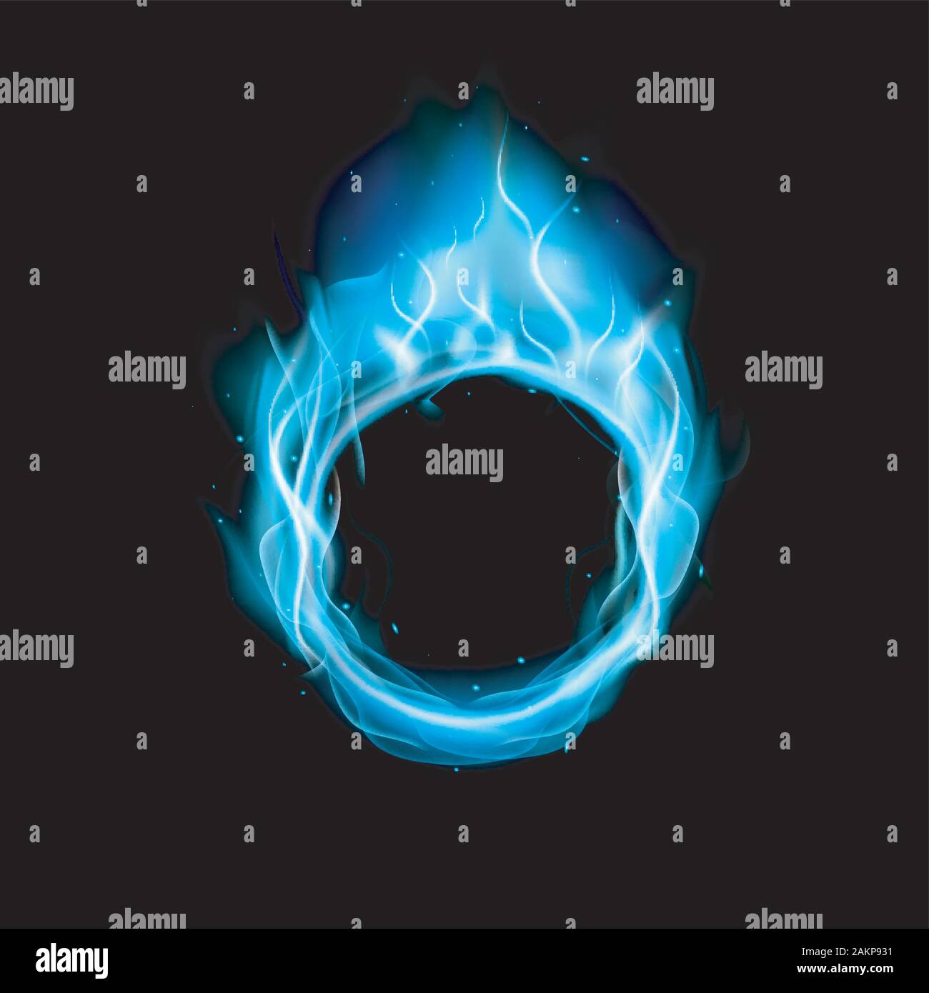 Blue ring of Fire with black background. Vector Stock Vector Image ...