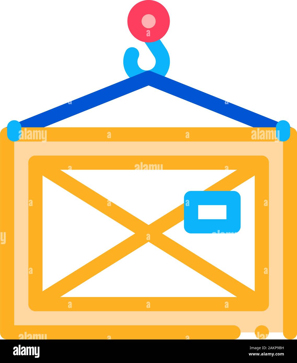 Wooden Container Icon Vector Outline Illustration Stock Vector Image ...