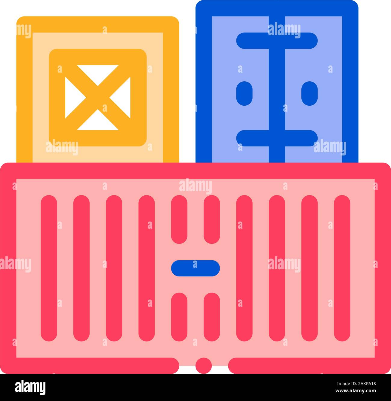 Cargo Containers Icon Vector Outline Illustration Stock Vector Image ...