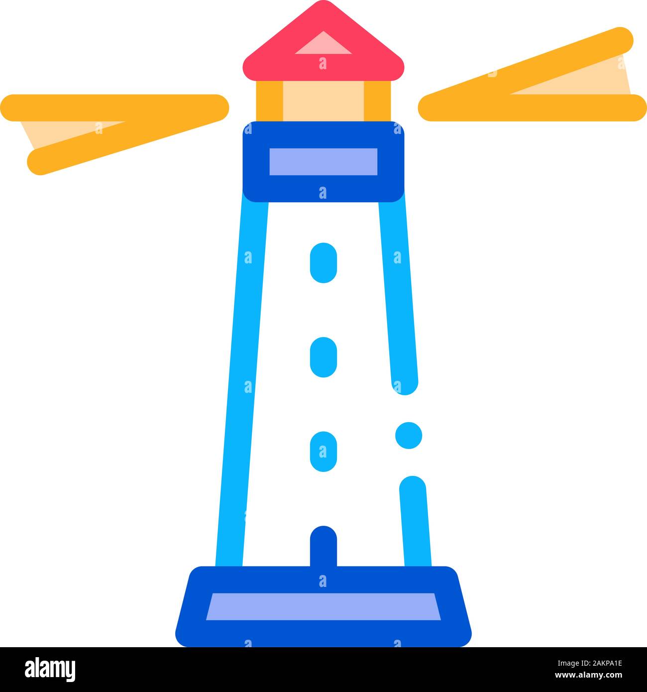 Lighthouse Beacon Icon Vector Outline Illustration Stock Vector Image ...