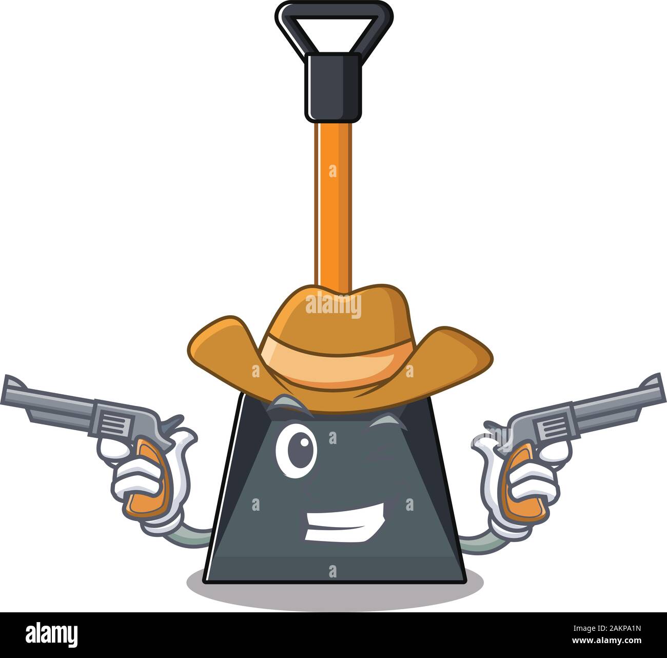 Snow shovel dressed as a Cowboy having guns Stock Vector Image & Art ...
