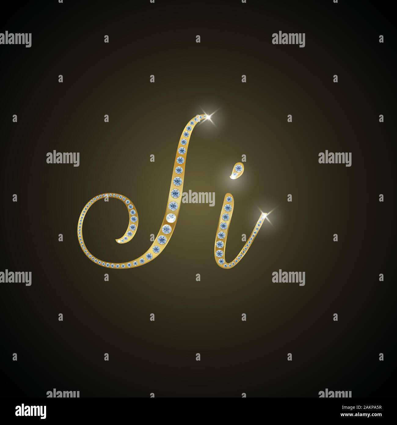 Shiny alphabet "I" of gold and diamond Stock Vector Image & Art - Alamy