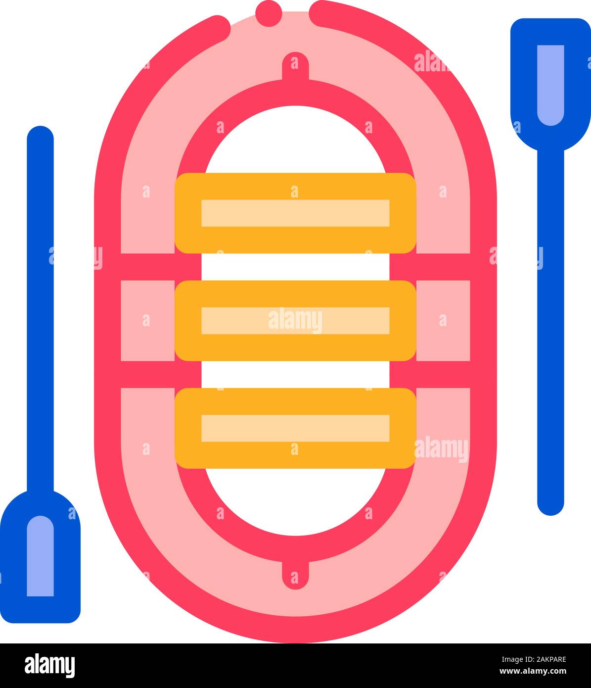 Boat With Oars Icon Vector Outline Illustration Stock Vector Image ...