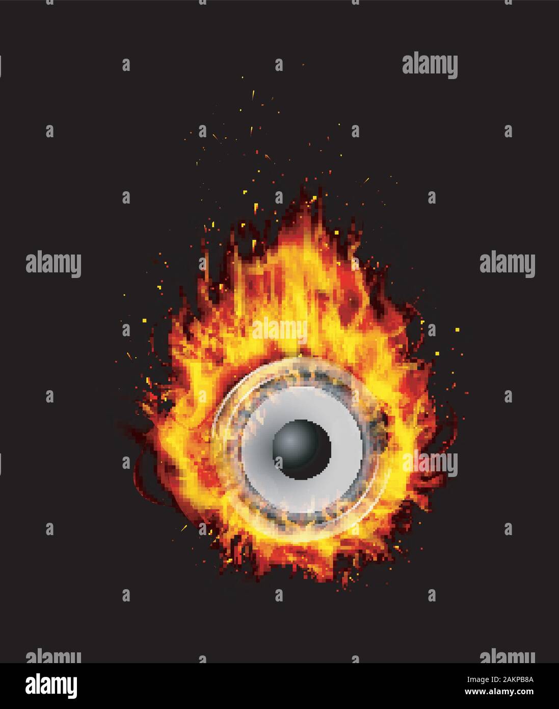Fire burning speaker on black background Stock Vector Image & Art - Alamy