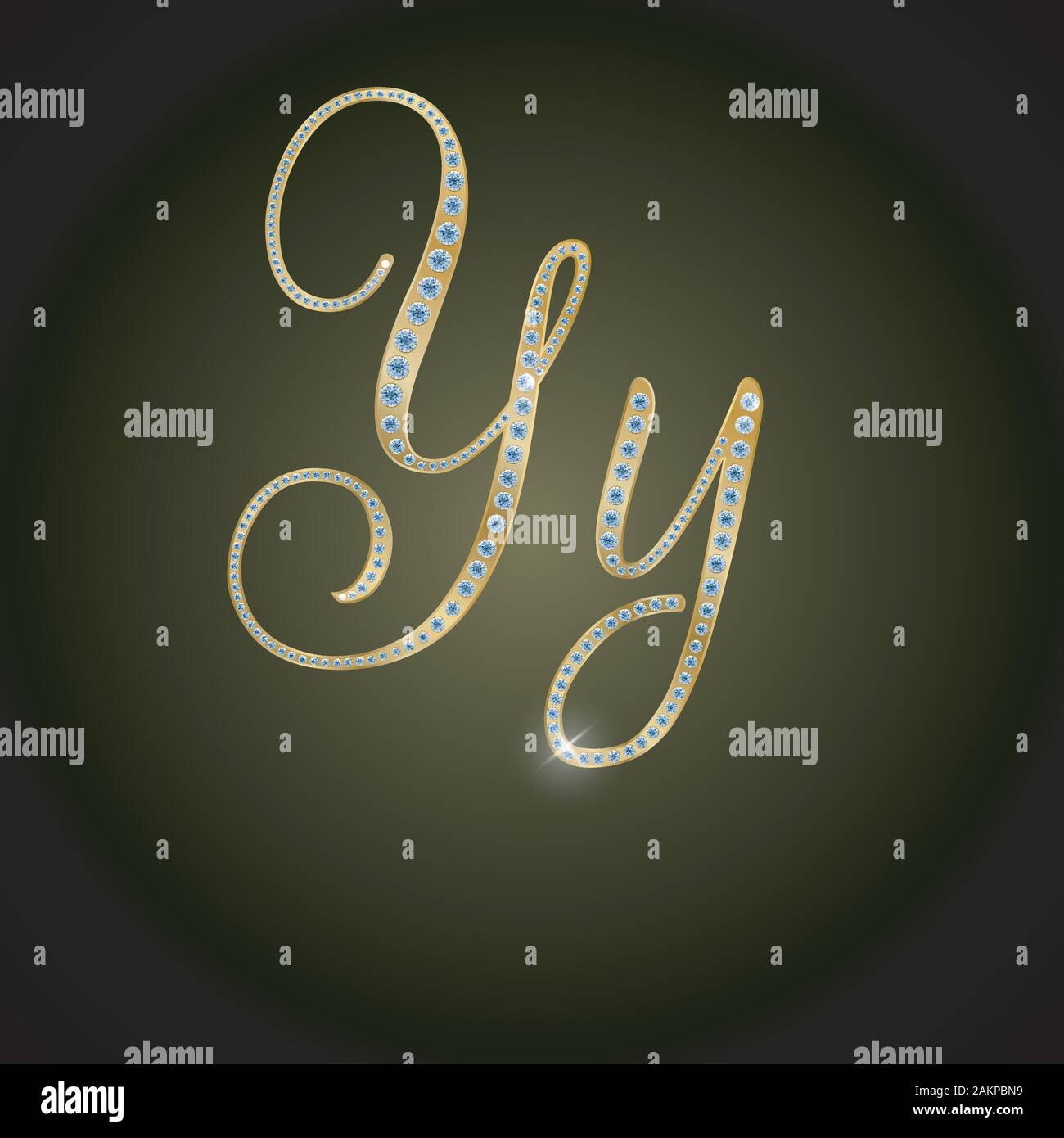 Shiny alphabet "Y" of gold and diamond. vector Stock Vector Image & Art ...