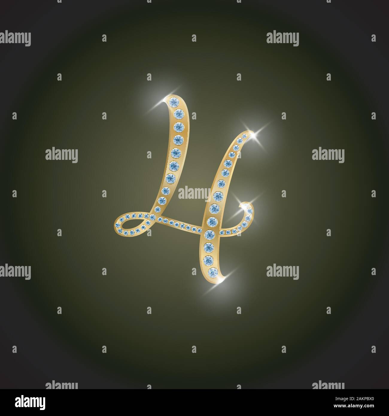 Shiny number "4" of gold and diamond Stock Vector Image & Art - Alamy
