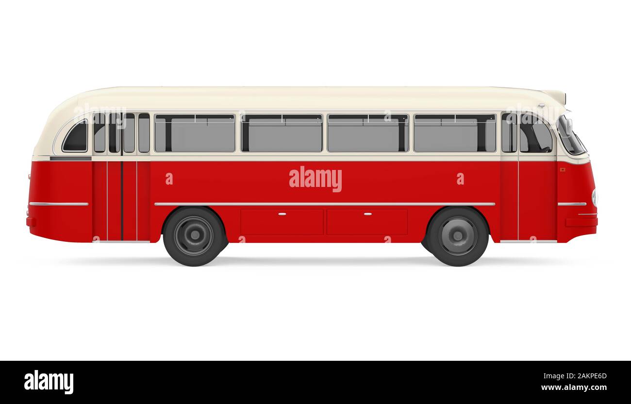 Old Vintage Bus Isolated Stock Photo - Alamy