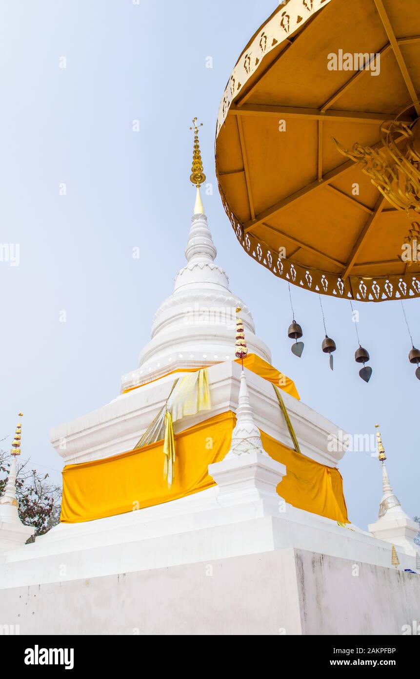 white stupa with golden tiered Stock Photo - Alamy