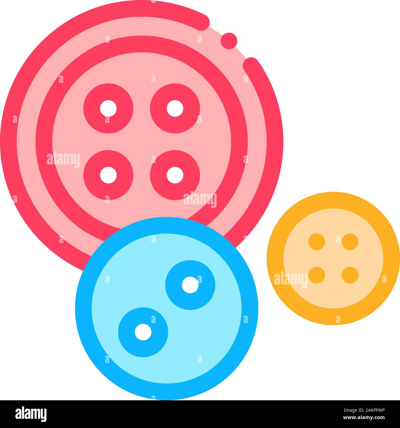 Sewing Buttons Icon Vector Outline Illustration Stock Vector Image ...