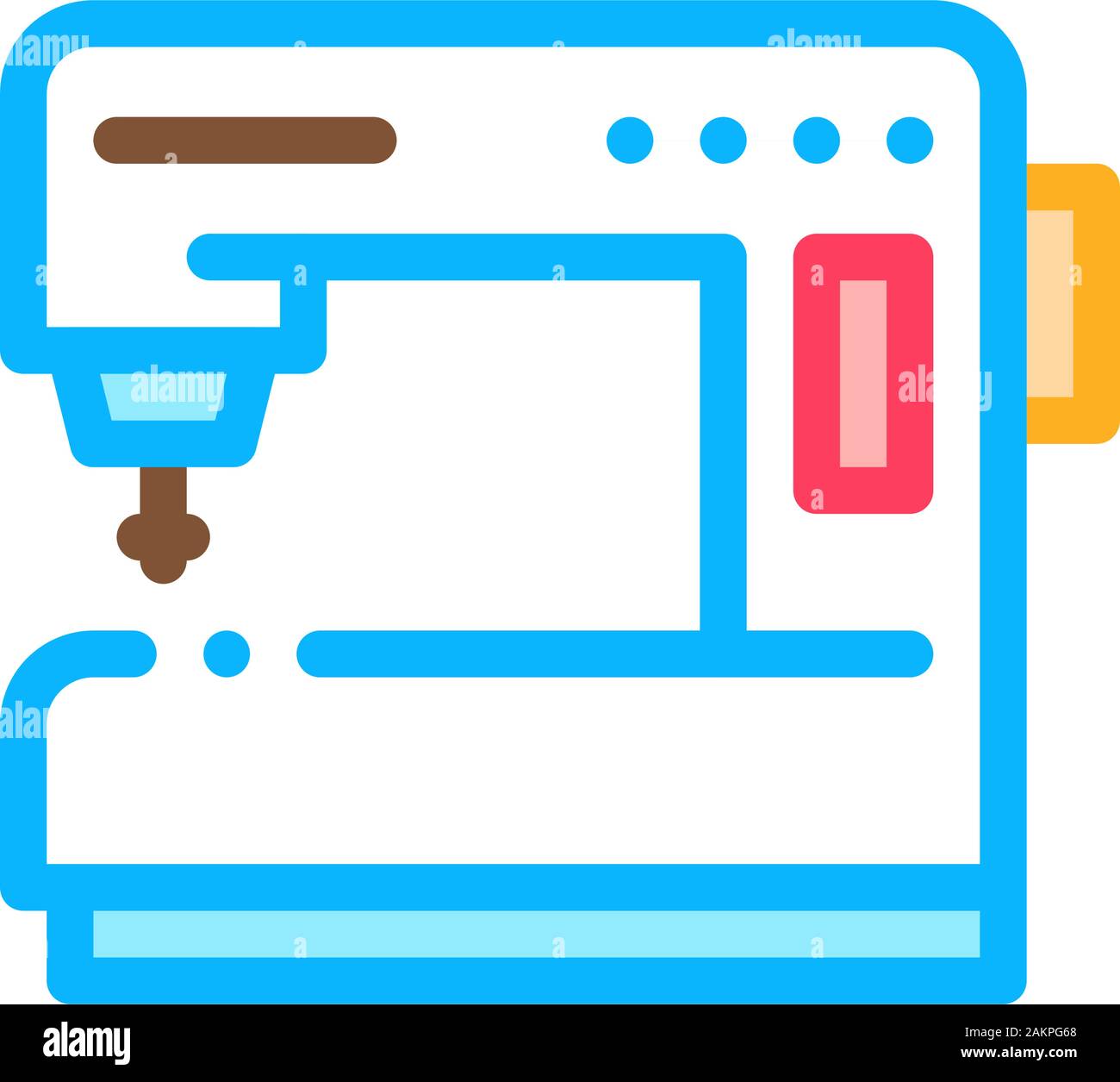 Sewing Machine Icon Vector Outline Illustration Stock Vector Image ...