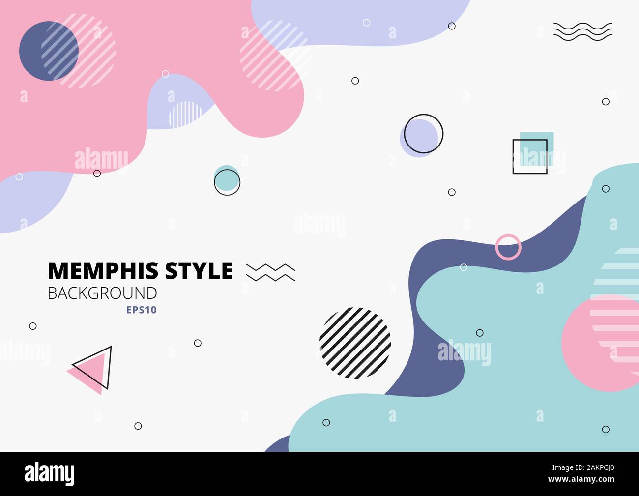 Abstract freeform shape geometric pastel color on white background ...