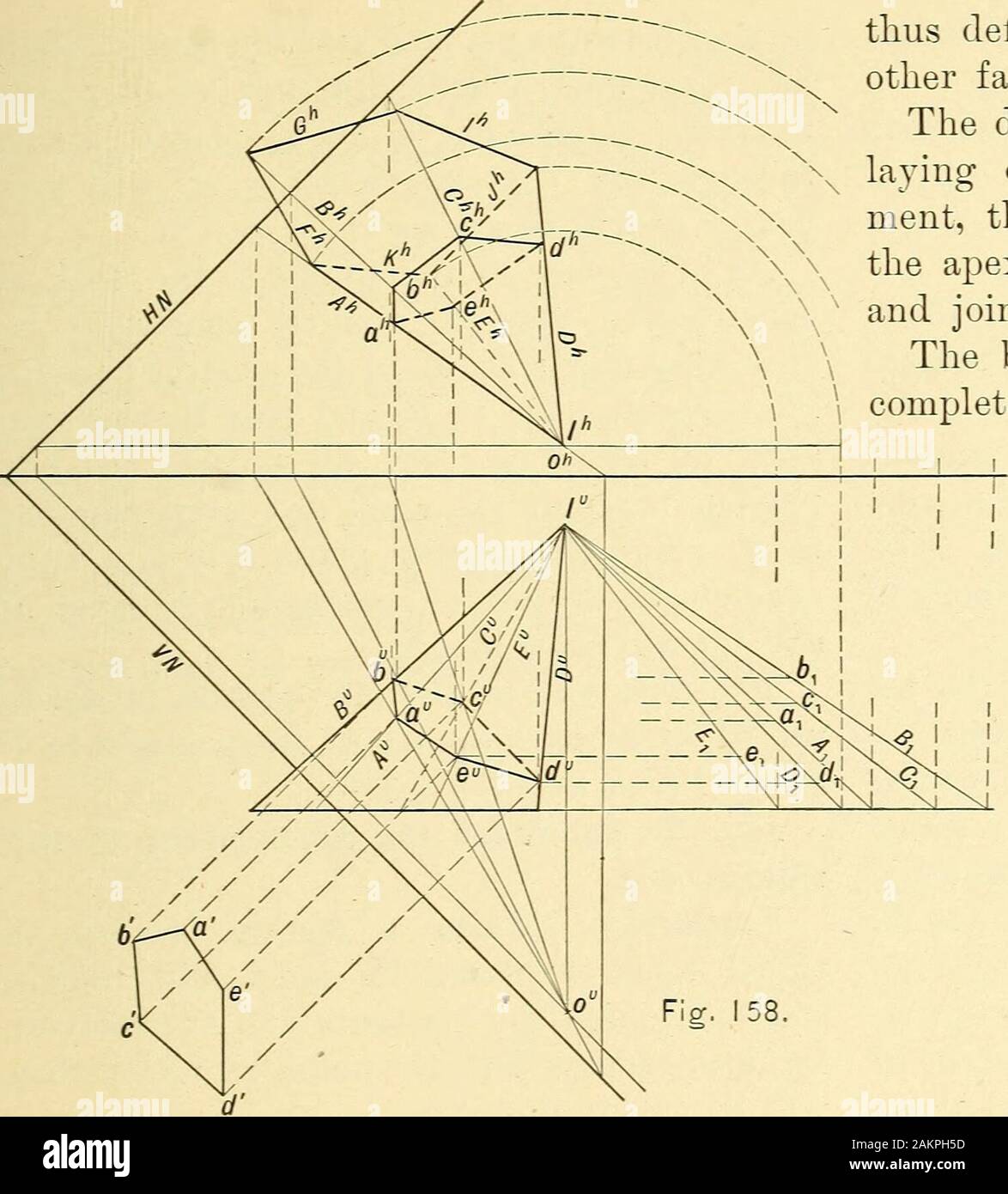 Descriptive geometry . ich has been covered by the pyramidin its ...