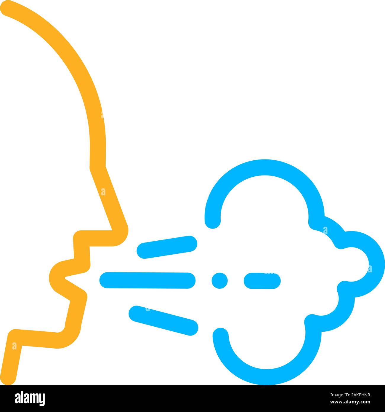 Human Coughing Icon Vector Outline Illustration Stock Vector Image ...