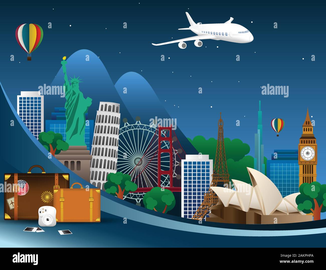Famous monuments of the world. Symbol. vector Stock Vector Image & Art ...