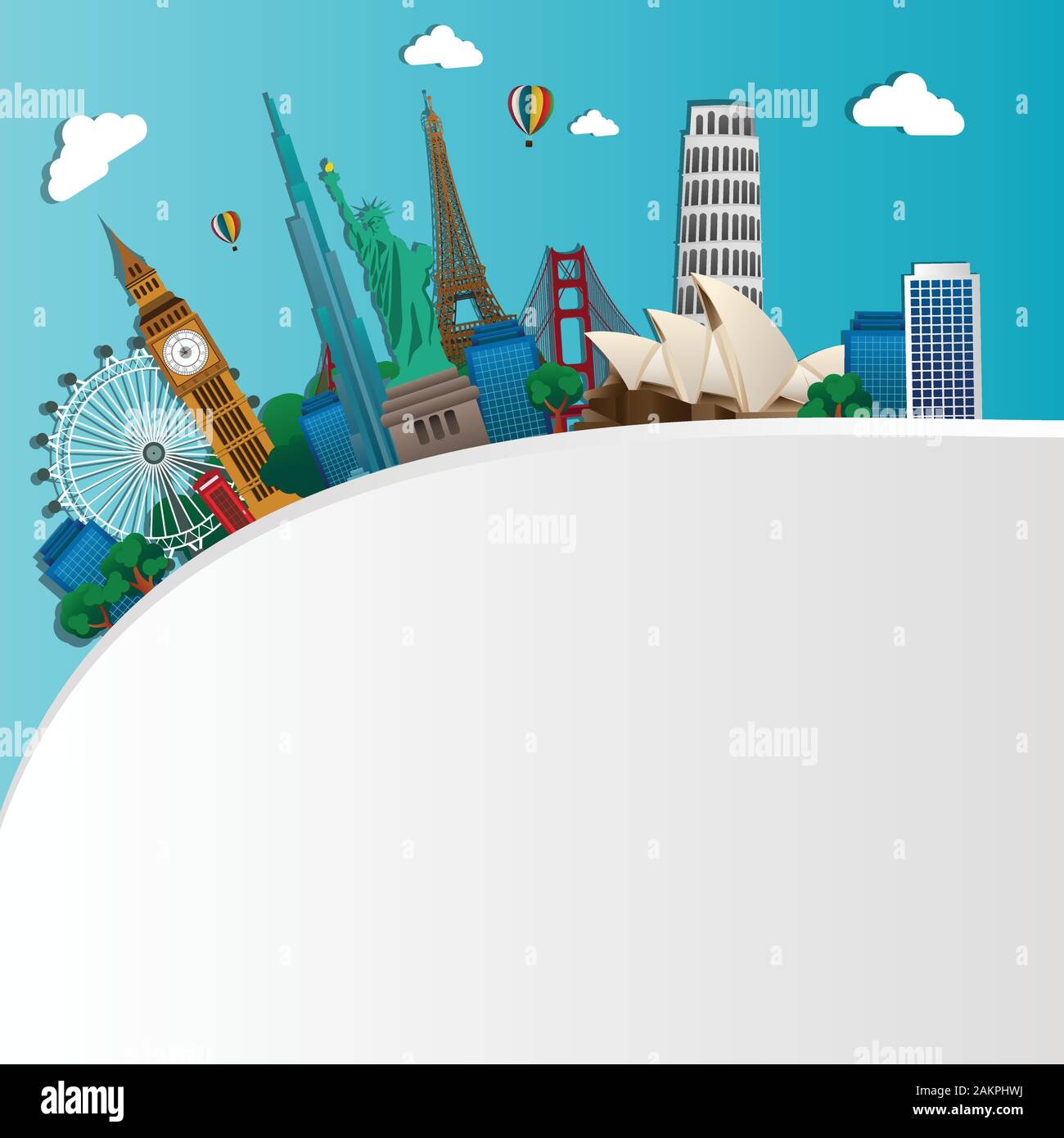 Famous monuments of the world. Symbol Stock Vector Image & Art - Alamy