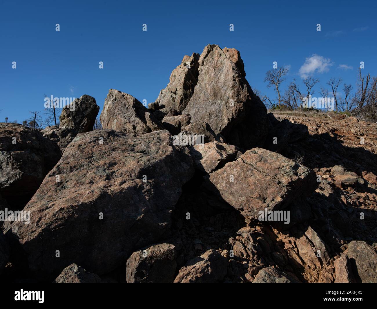 Rocks on the Hill Side Stock Photo - Alamy