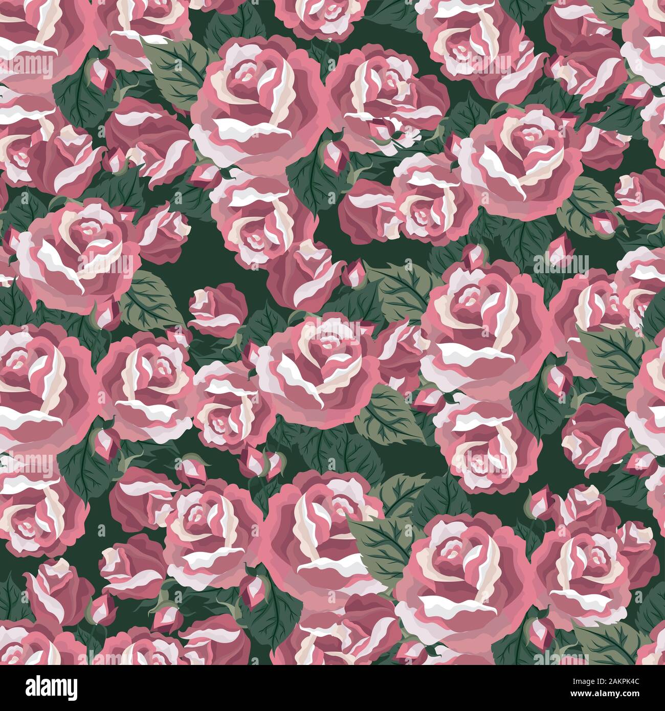 Flower of seamless pattern with red roses background Stock Vector Image ...