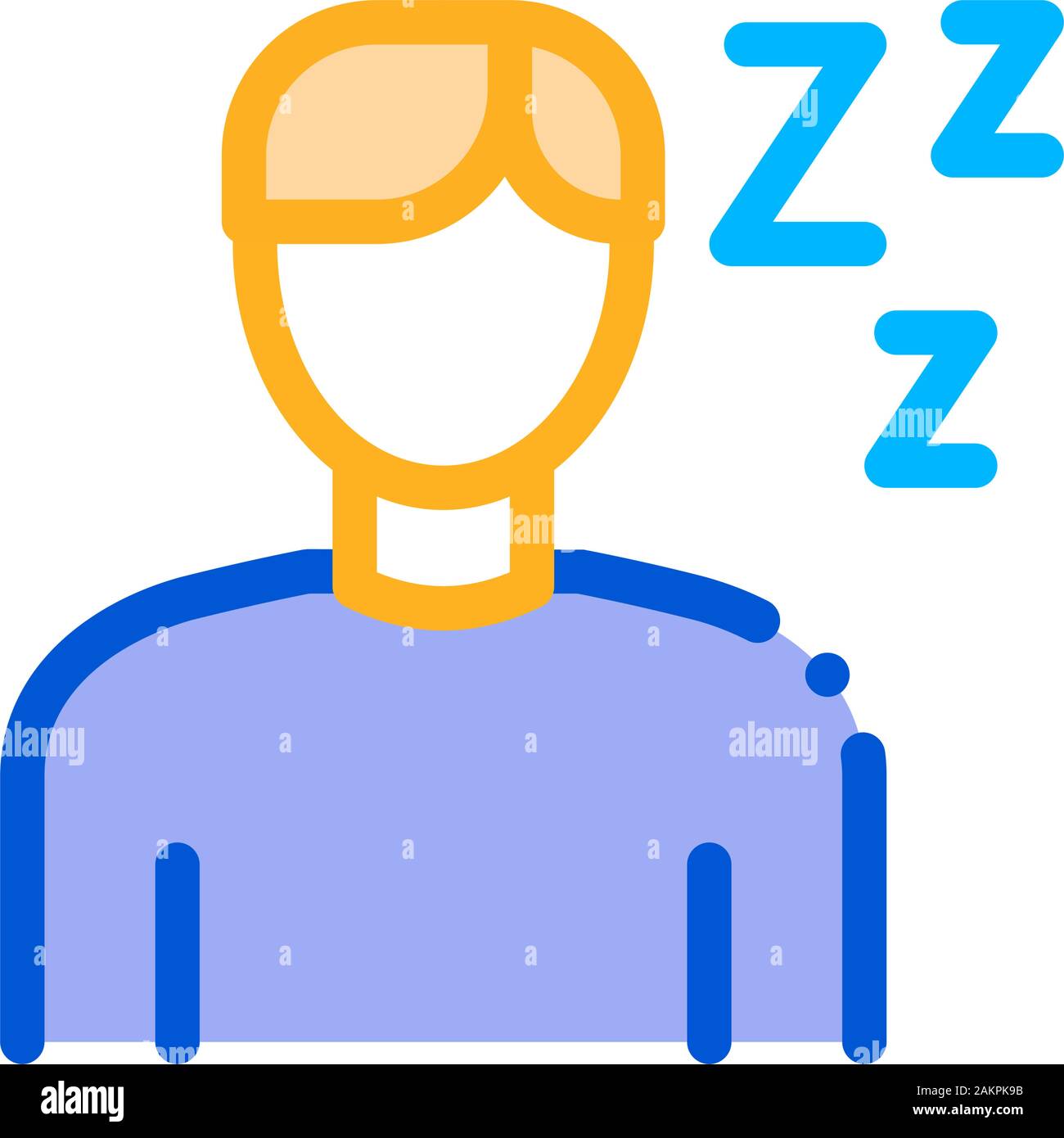 Drowsiness Man Icon Vector Outline Illustration Stock Vector Image ...