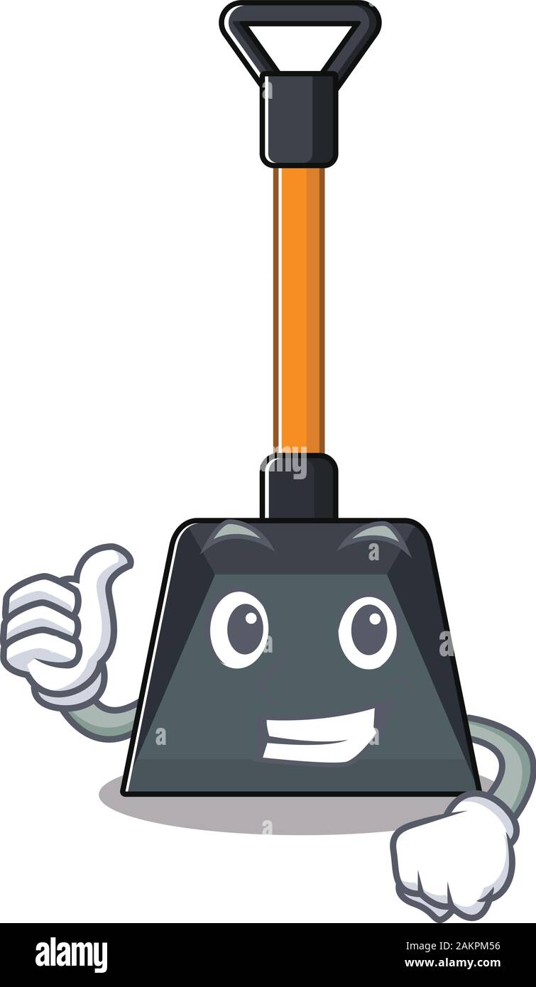 Cheerfully snow shovel making Thumbs up gesture Stock Vector Image ...