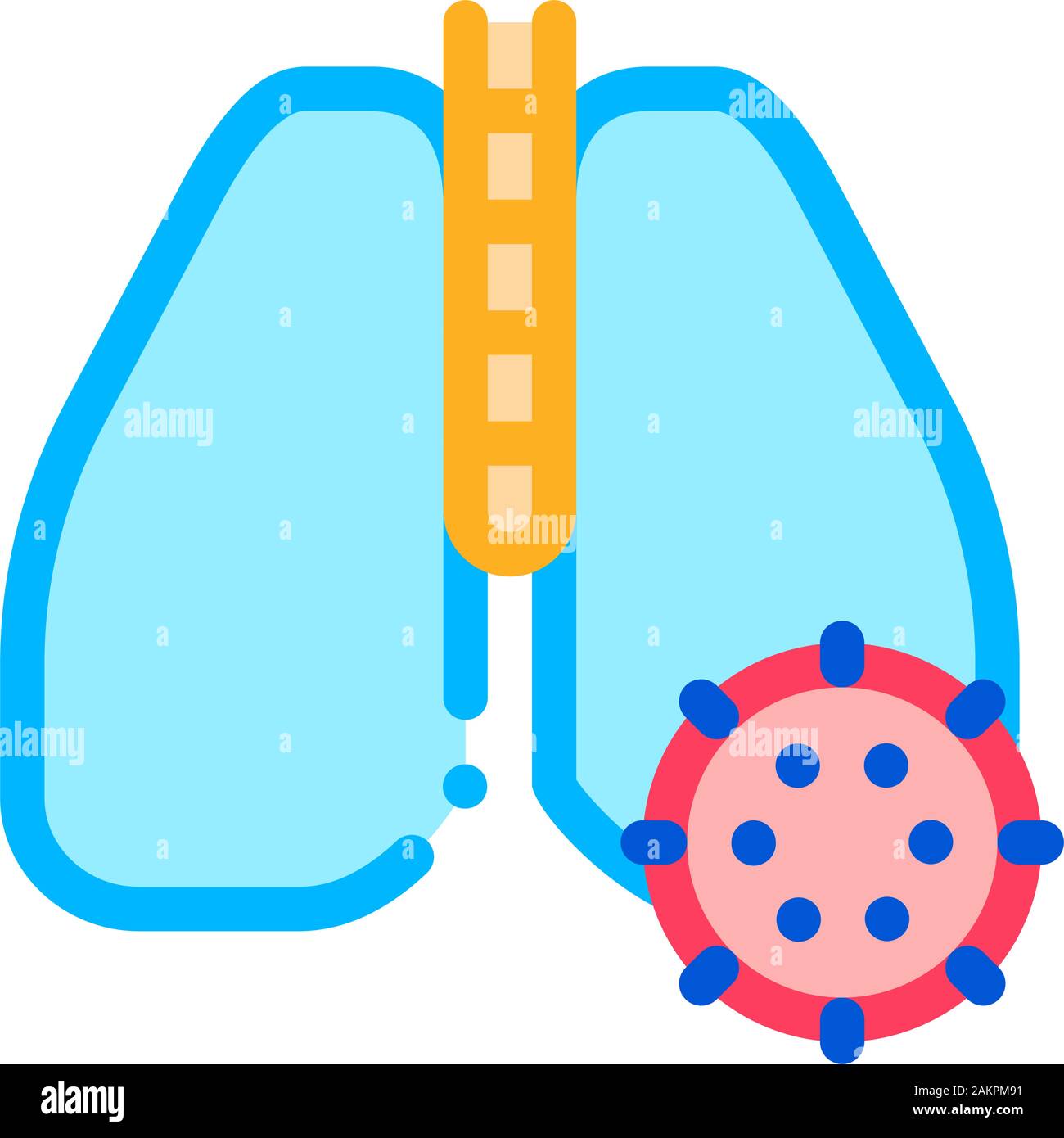Lungs Infection Icon Vector Outline Illustration Stock Vector Image ...