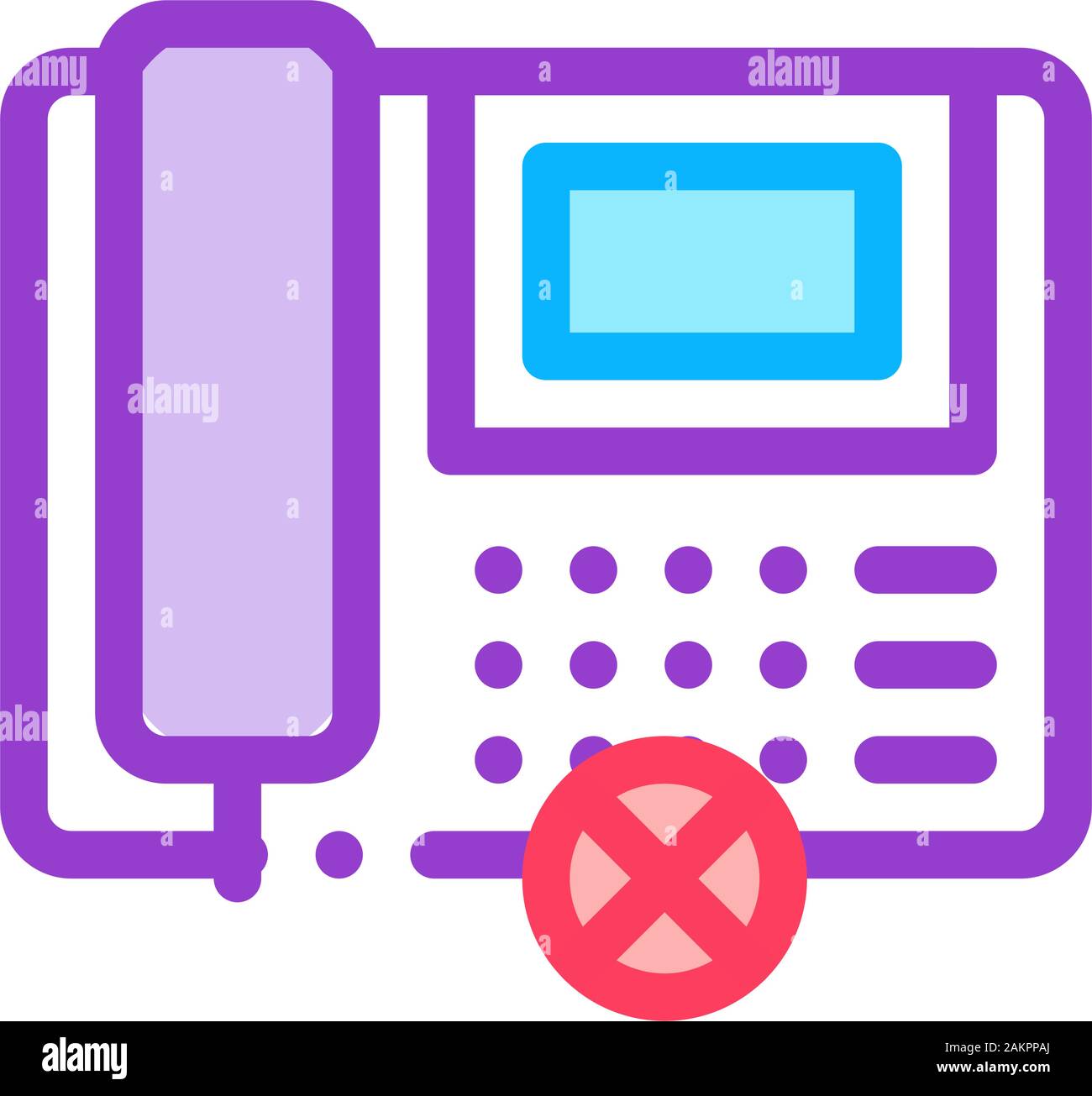 Broken Telephone Icon Vector Outline Illustration Stock Vector Image ...