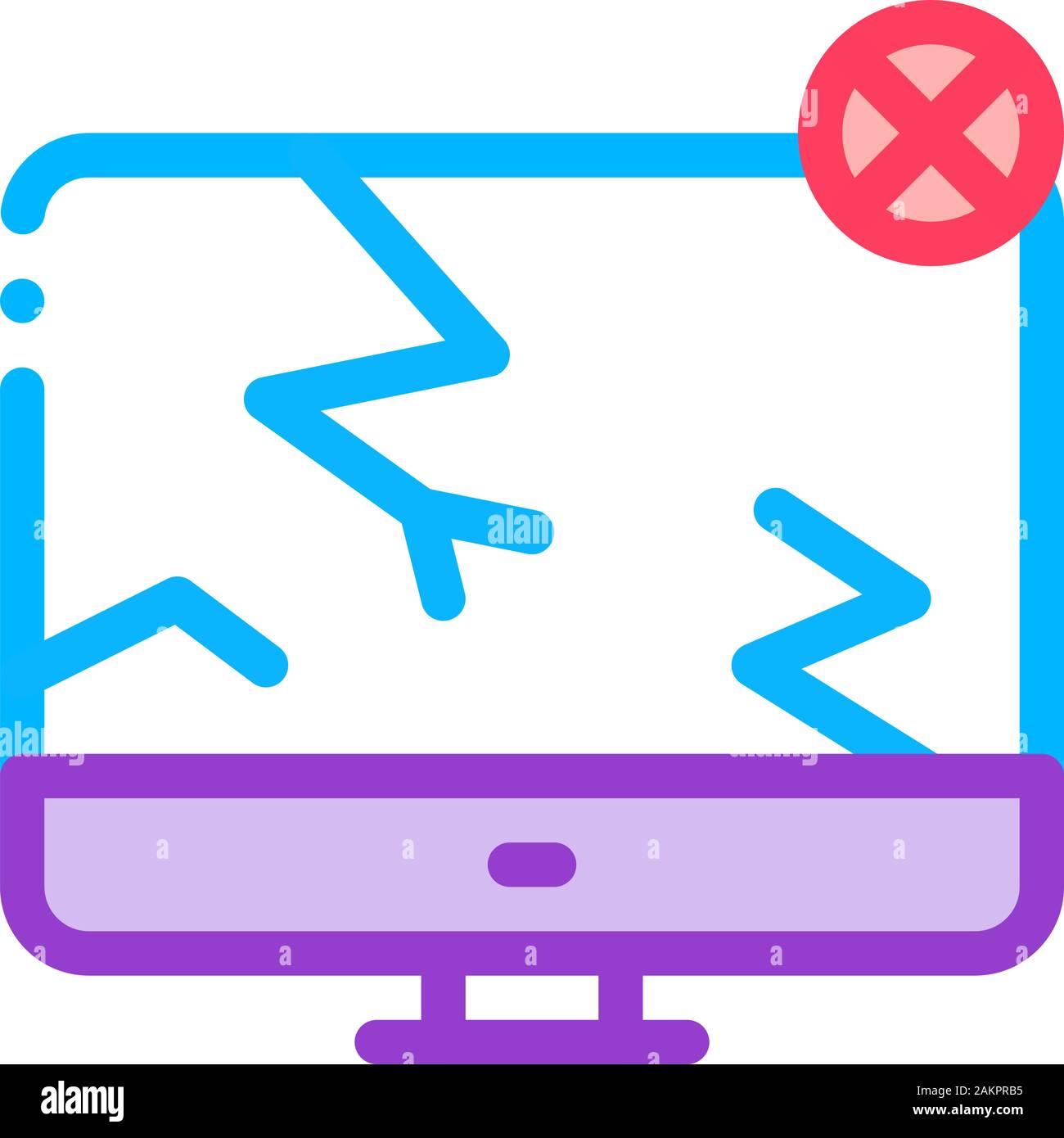 Wrecked Screen Icon Vector Outline Illustration Stock Vector Image ...