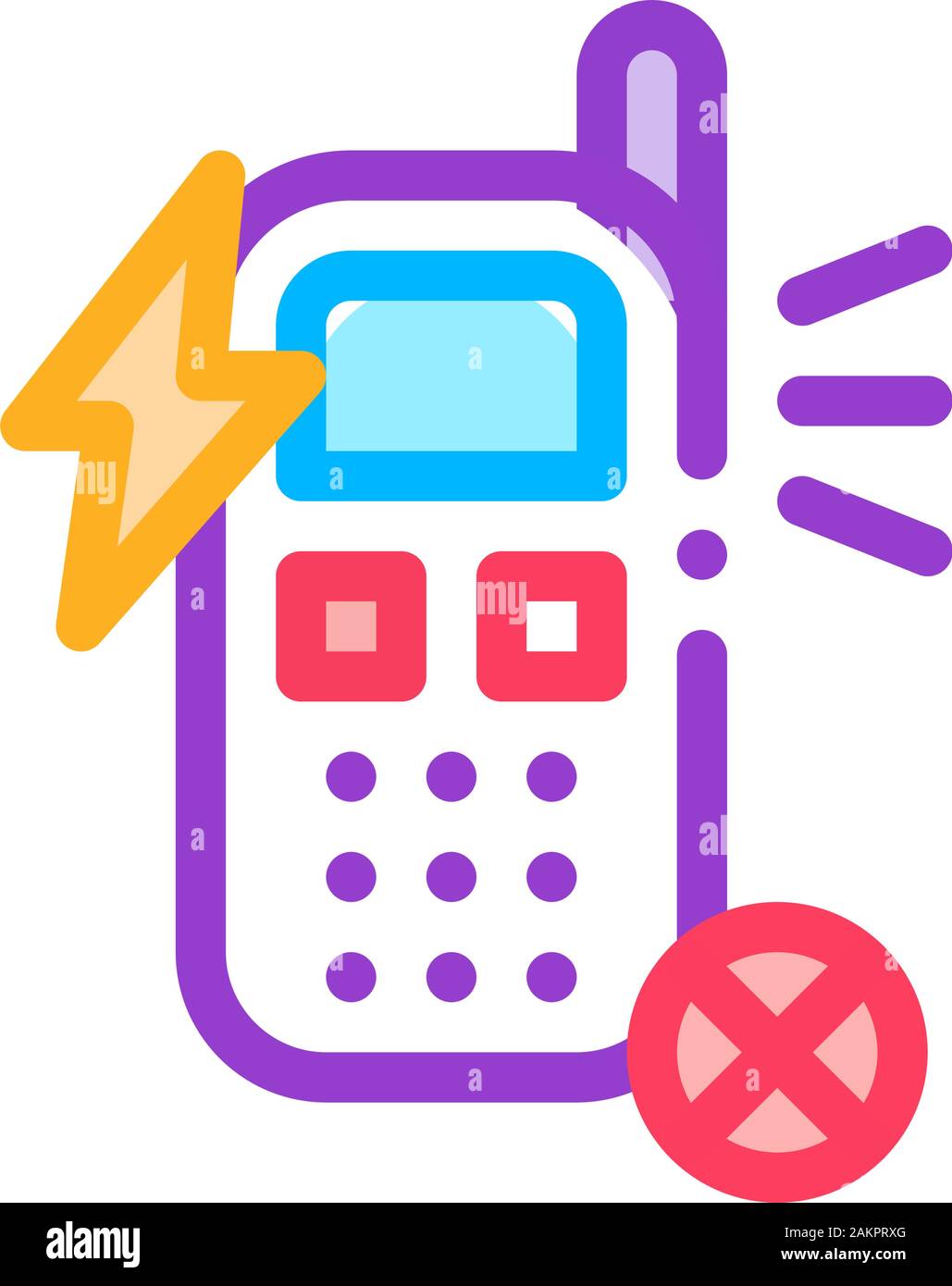 Broken Phone Icon Vector Outline Illustration Stock Vector Image & Art ...