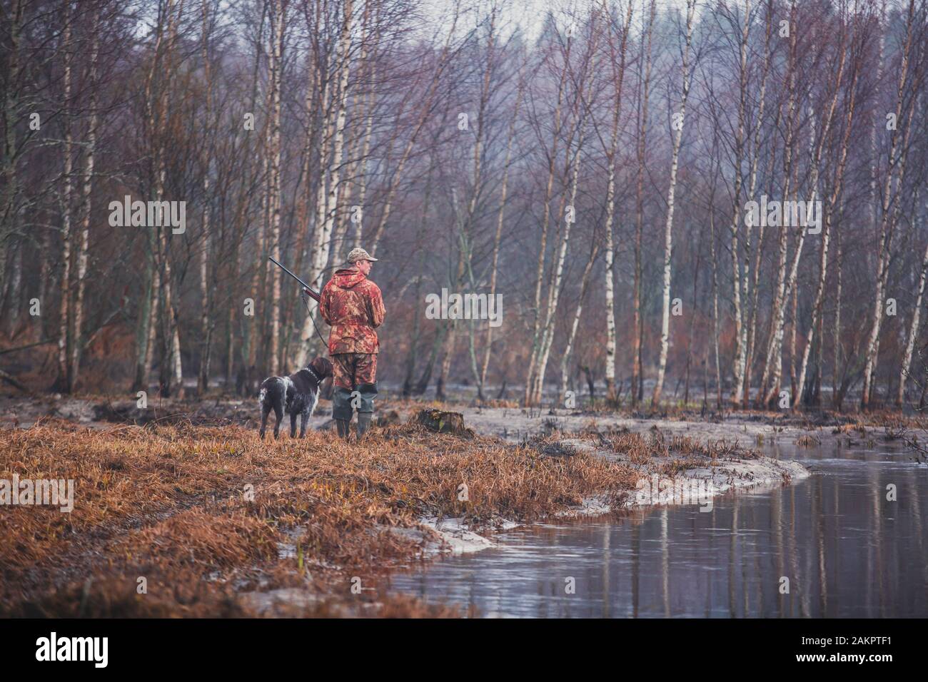 A process of hunting during hunting season, process of duck hunting ...