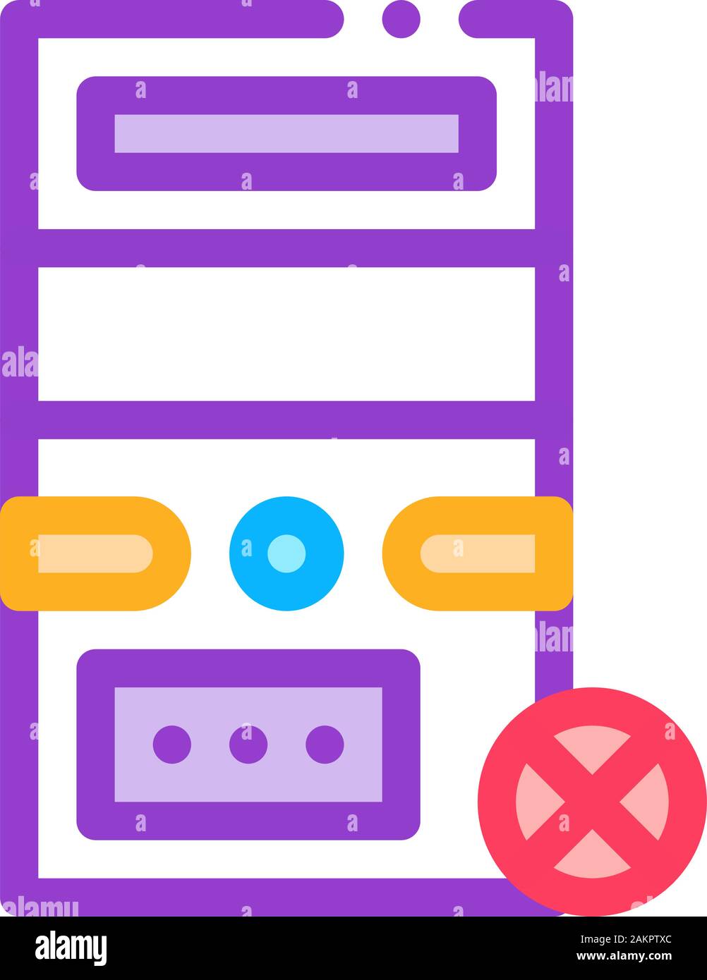 Broken Computer Icon Vector Outline Illustration Stock Vector Image ...