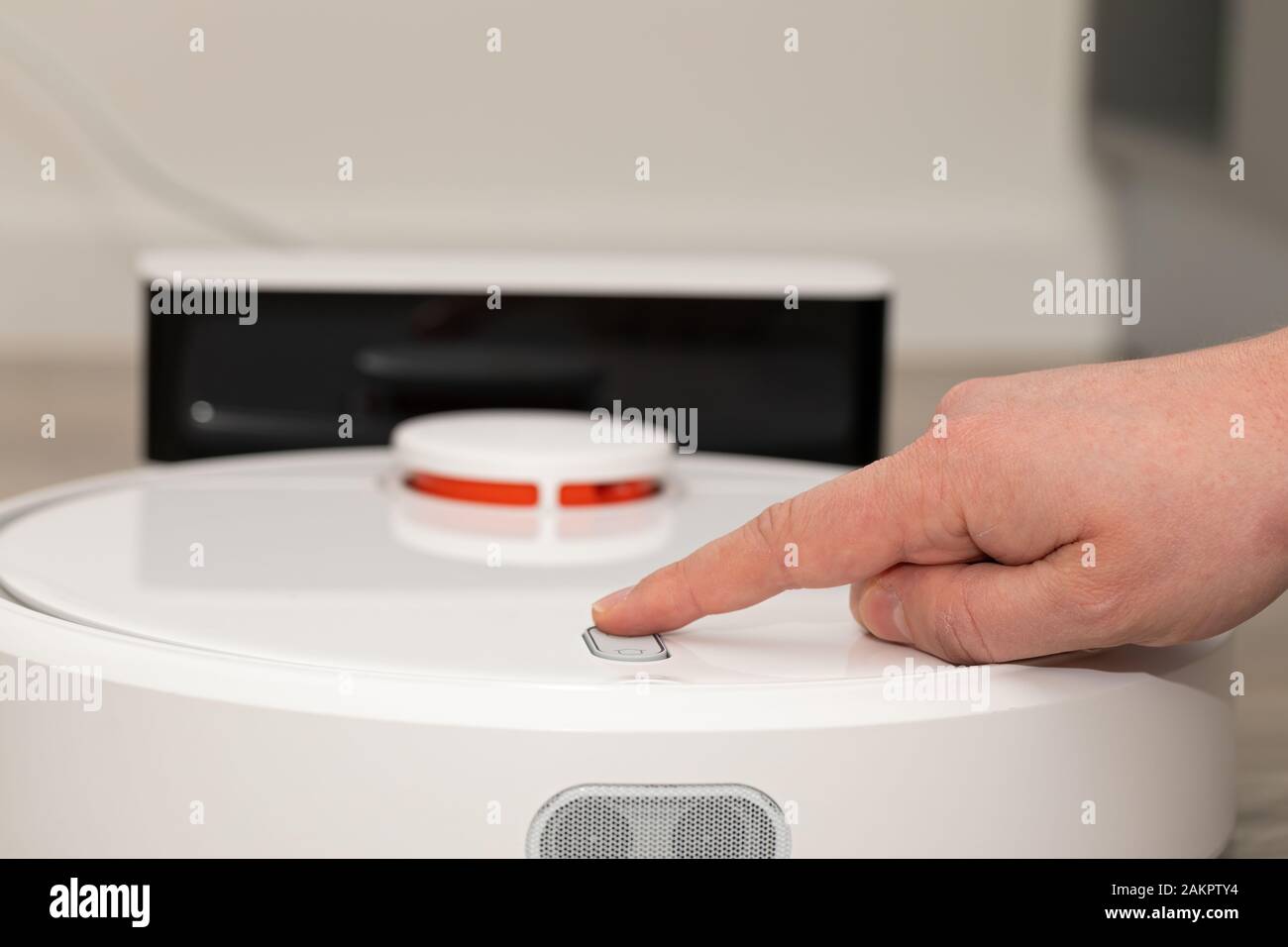 Picture of an automatic intelligent robotic hoover Stock Photo - Alamy