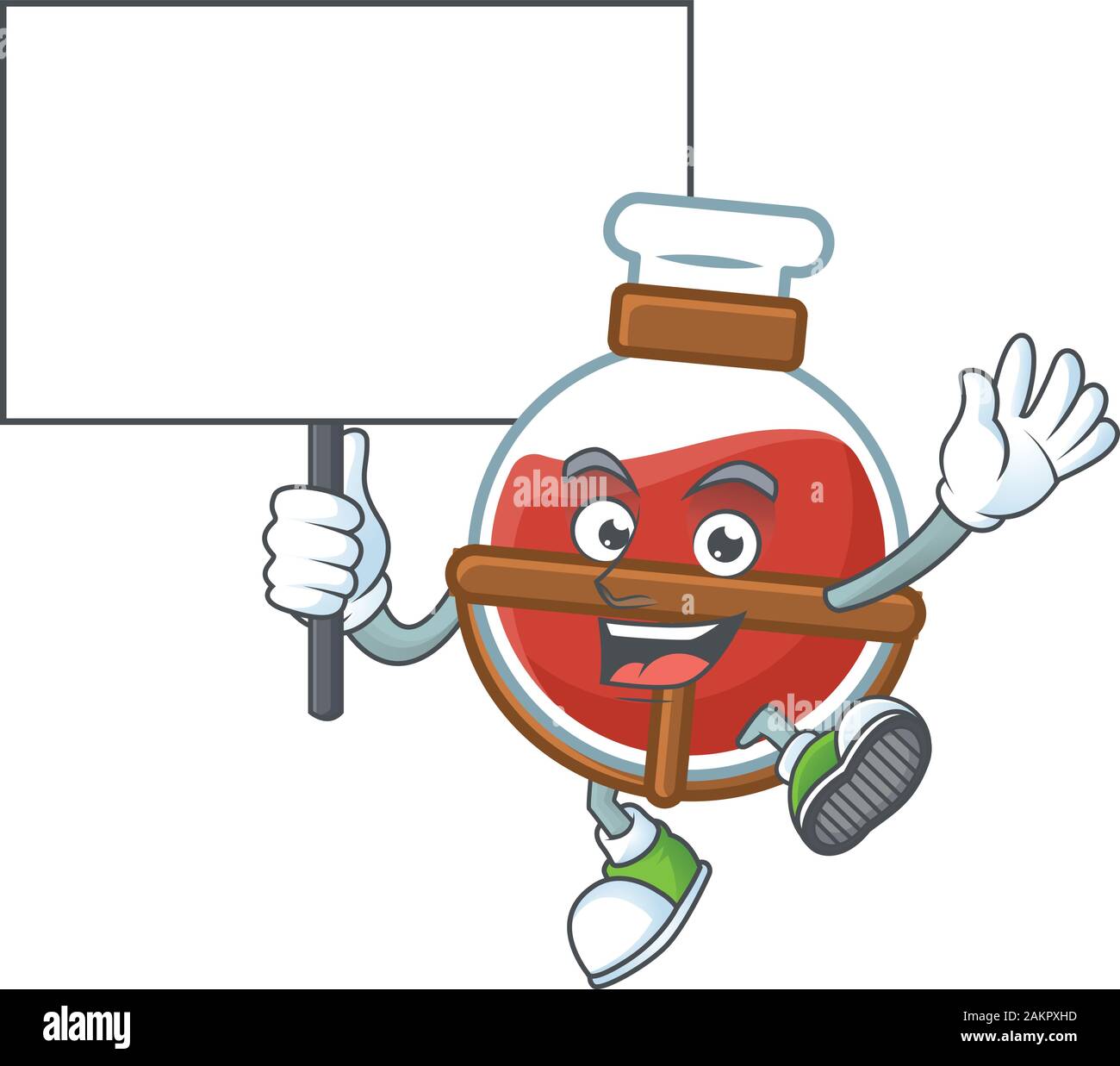 An icon of red potion cartoon character style bring board Stock Vector ...