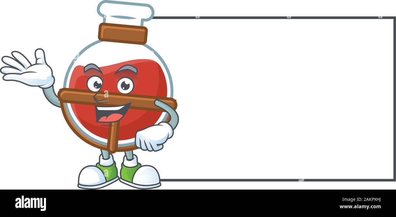 Smiley red potion with whiteboard cartoon character design Stock Vector ...