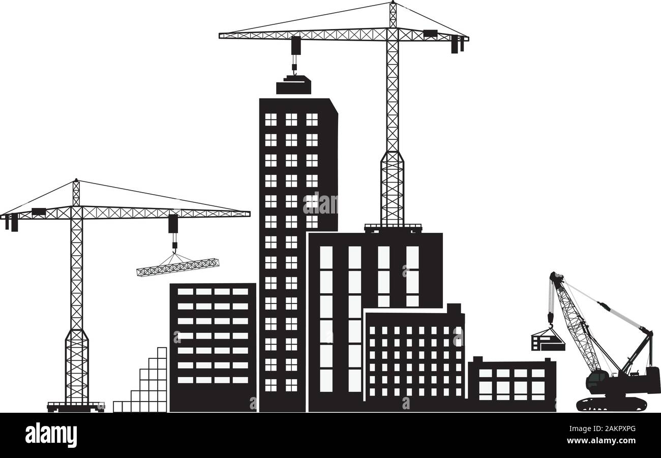 Black background construction icons set on gray Stock Vector Image ...