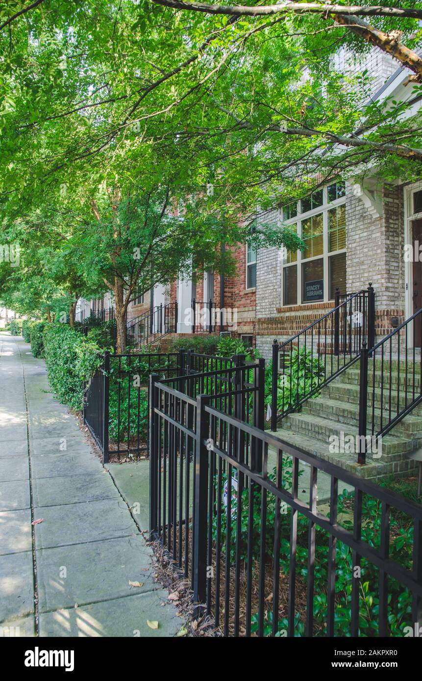 side view of house with tree and sidewalk Stock Photo - Alamy