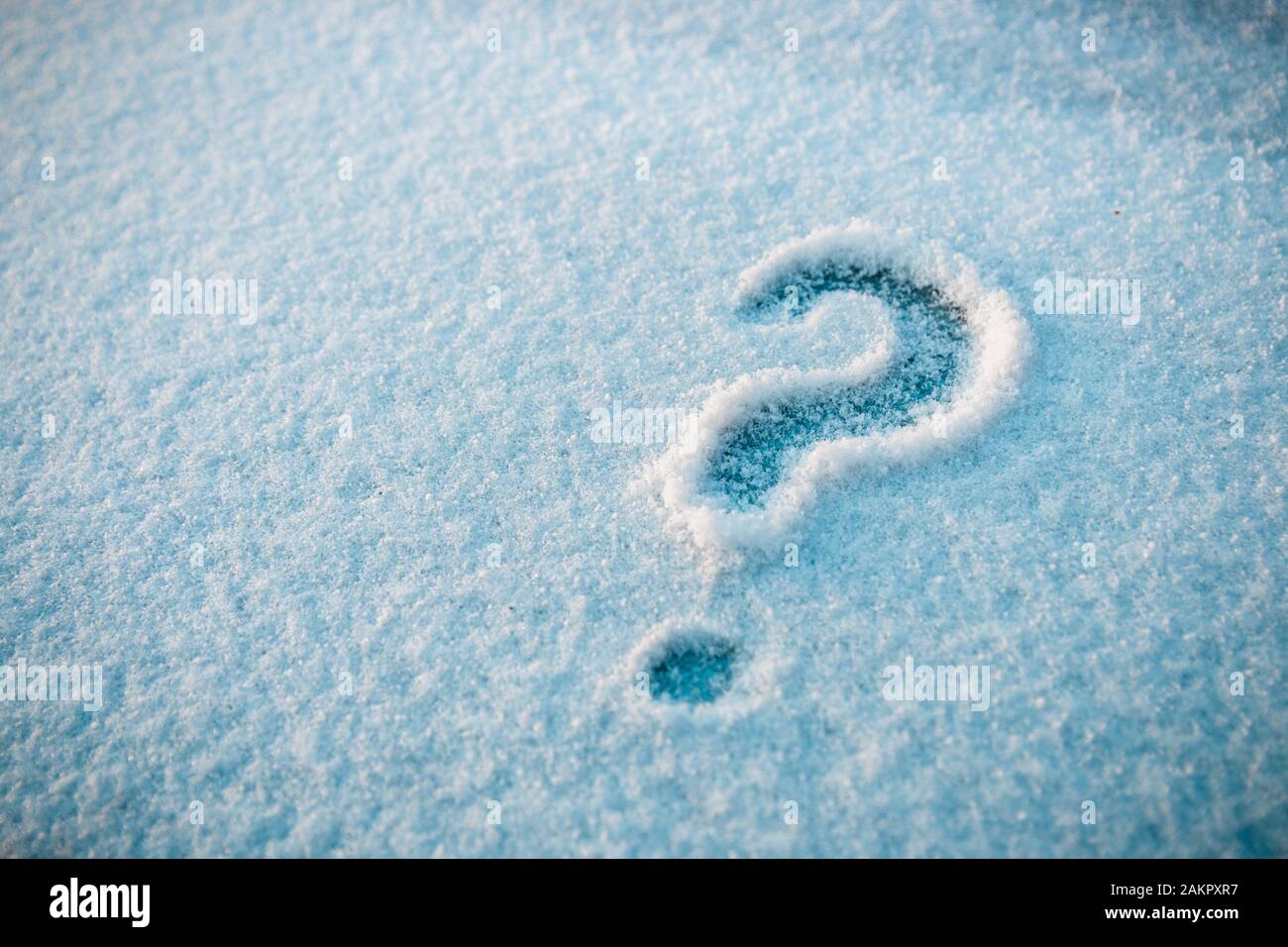 question mark on snow. weather sign concept Stock Photo - Alamy