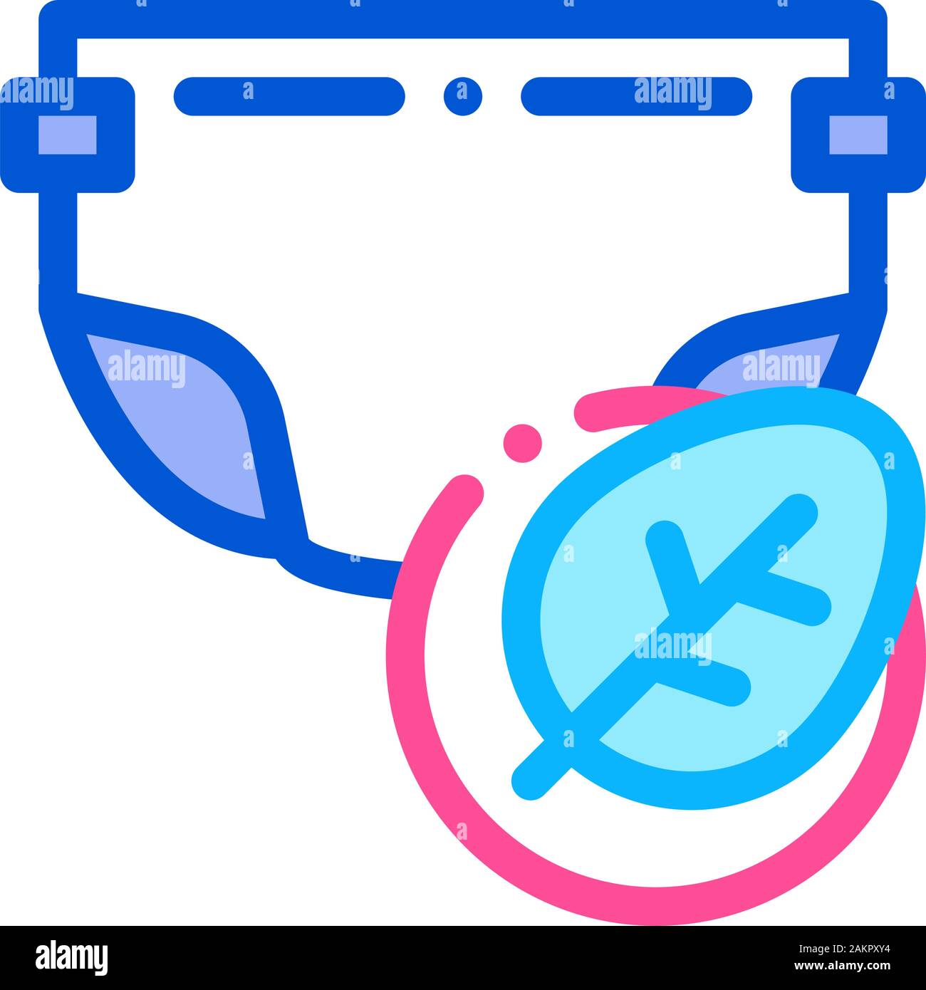 Diaper Tree Leaf Icon Vector Outline Illustration Stock Vector Image ...