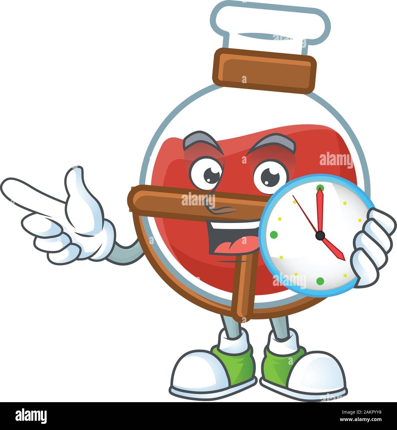 cartoon character style red potion having clock Stock Vector Image ...