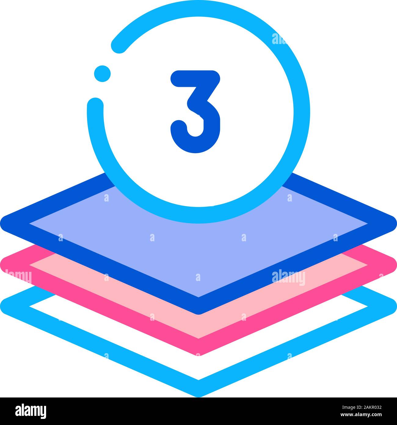 Three Layers Icon Vector Outline Illustration Stock Vector Image & Art ...