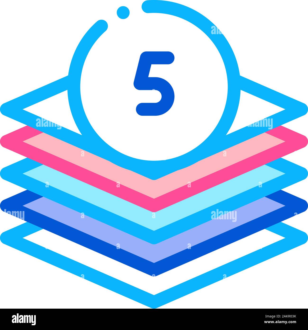 Five Layers Icon Vector Outline Illustration Stock Vector Image & Art ...