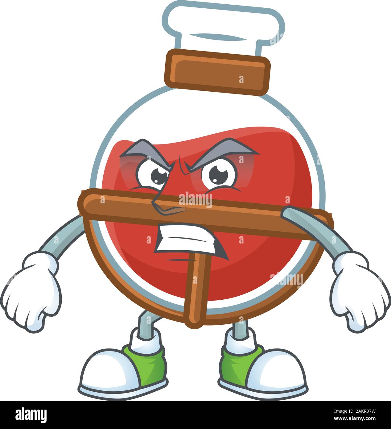 cartoon character of red potion with angry face Stock Vector Image ...