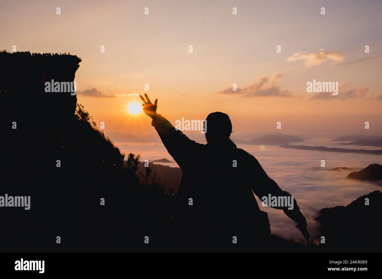 Man standing hands up air hi-res stock photography and images - Alamy